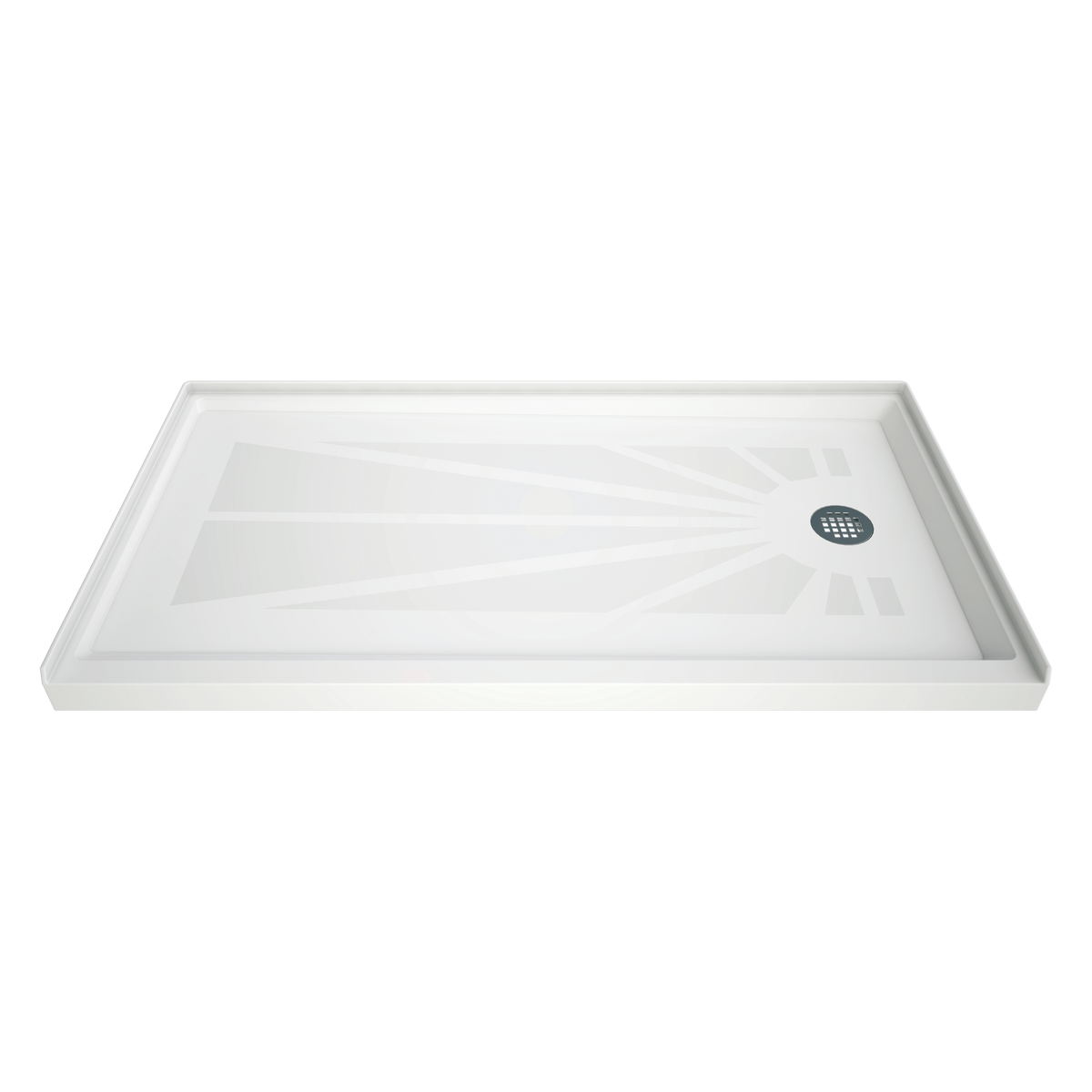 LuxShower 32 In Depth x 60 In Width Right Round Drain Low Threshold ...