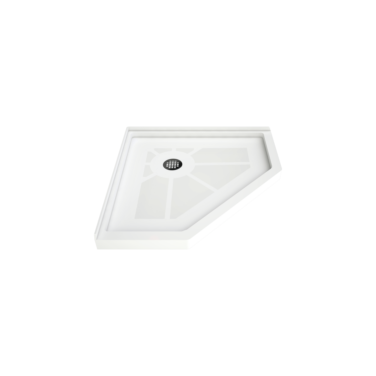 LuxShower Neo Angle 36 In Depth x 36 In Width Center Round Drain Low ...