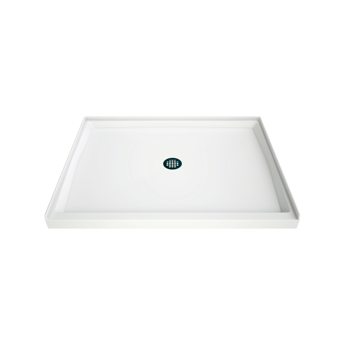 LuxShower 36 In Depth x 48 In Width Center Round Drain Low Threshold ...