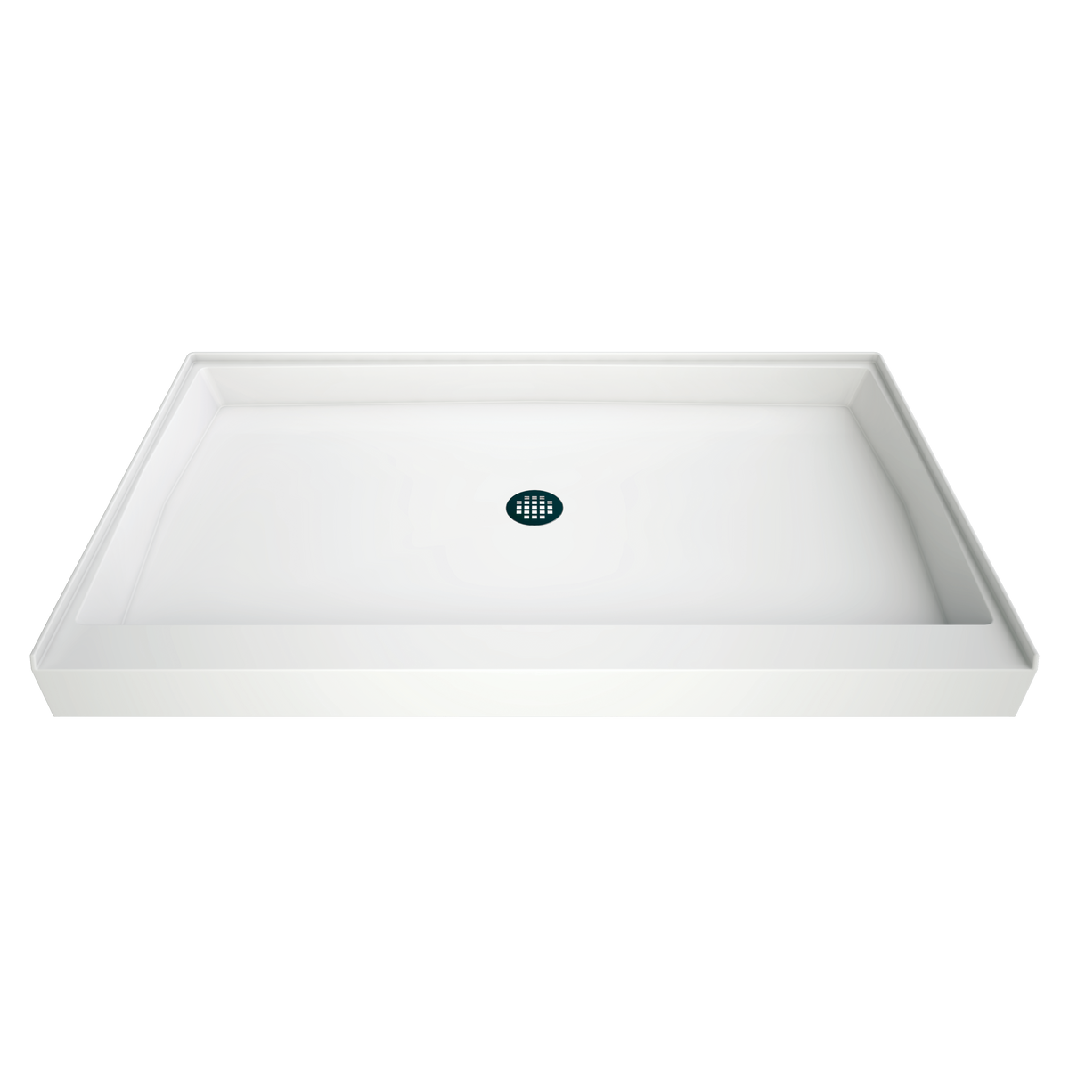 LuxShower 36 In Depth x 60 In Width Center Round Drain Standard ...