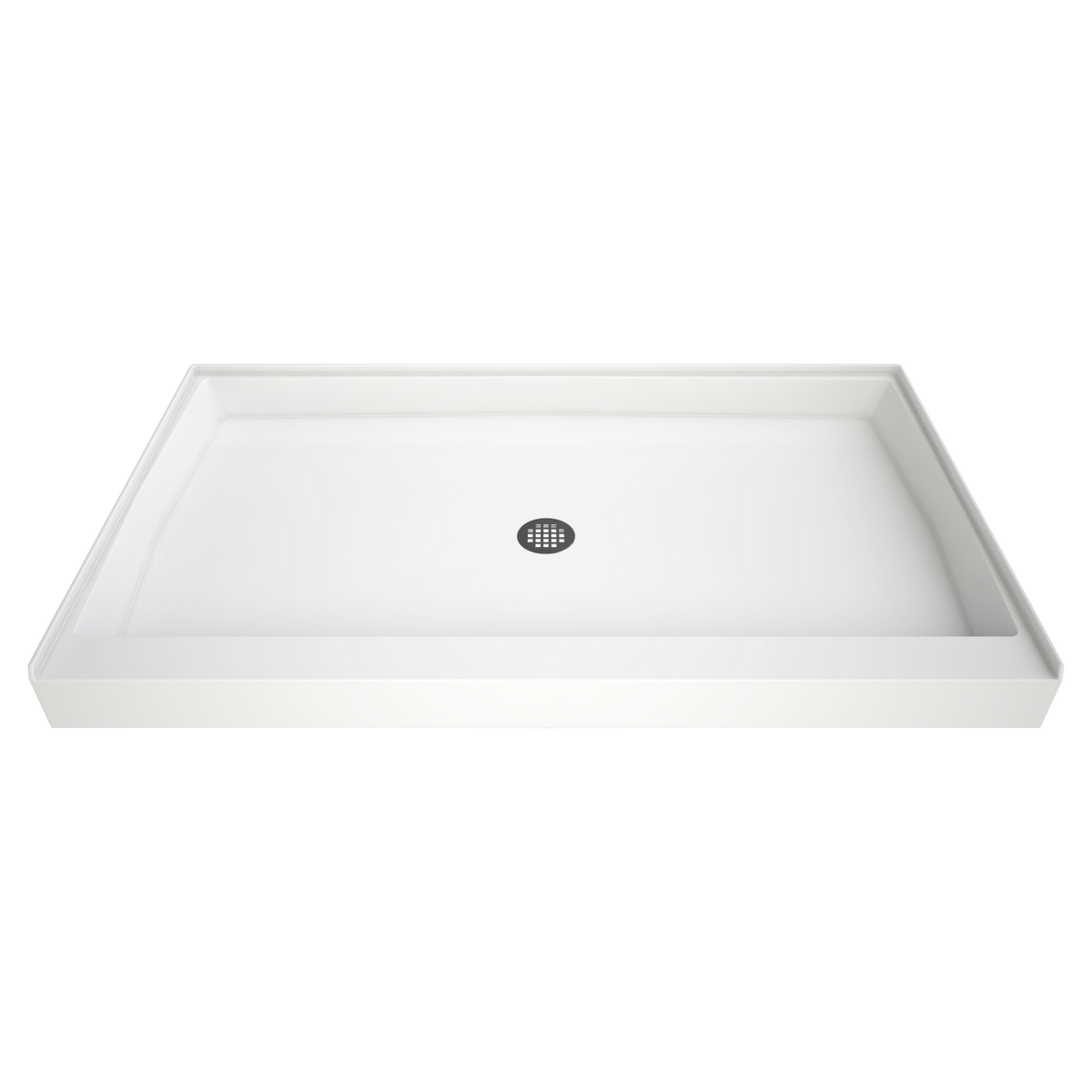 LuxShower 37 In Depth x 62 In Width Center Round Drain Standard ...