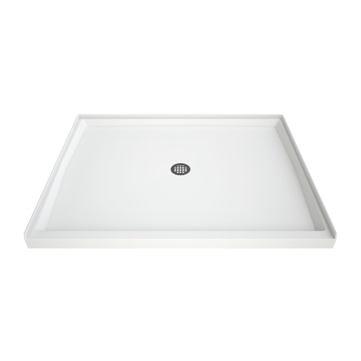 LuxShower 42 In Depth x 54 In Width Center Round Drain Low Threshold ...
