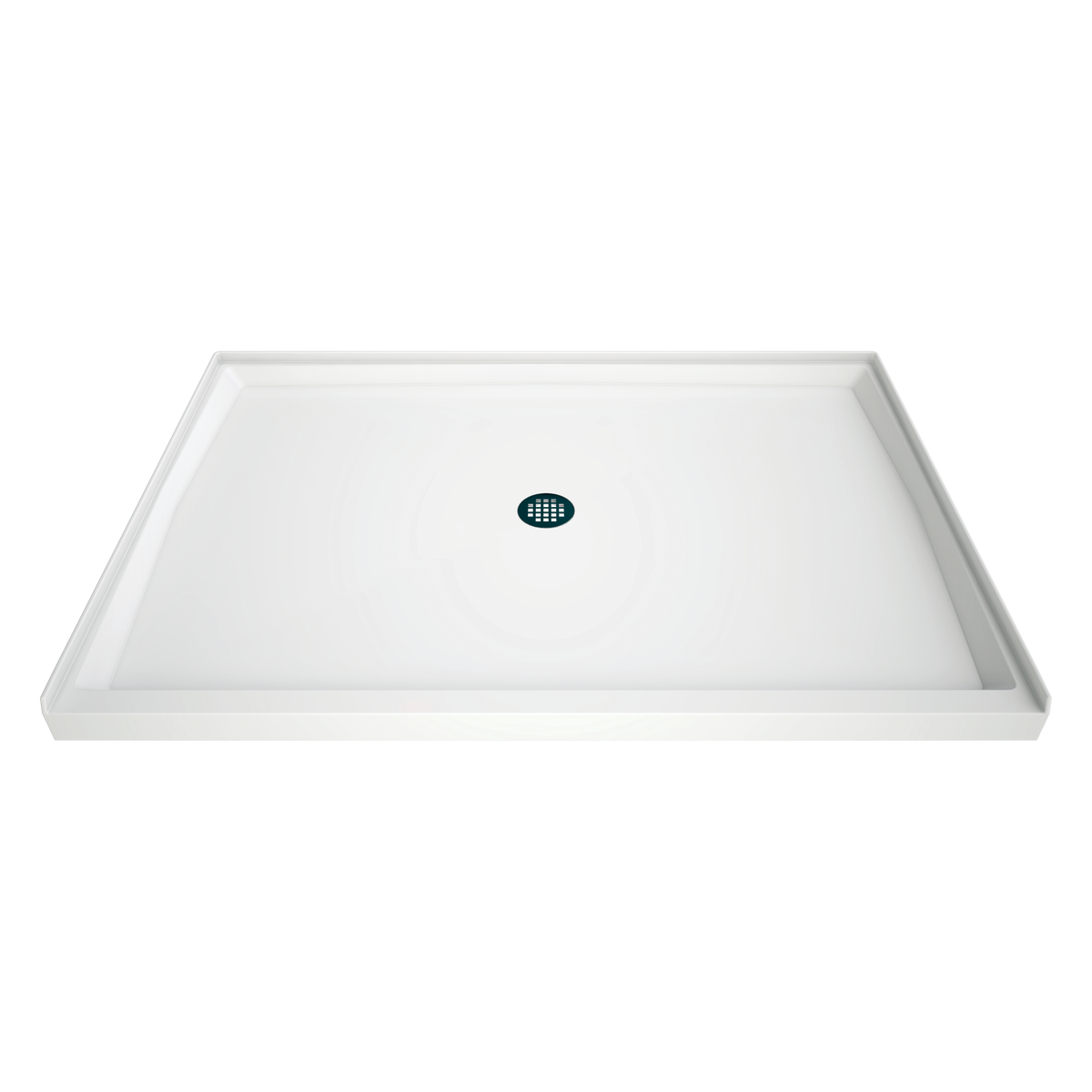 LuxShower 42 In Depth x 60 In Width Center Round Drain Low Threshold ...