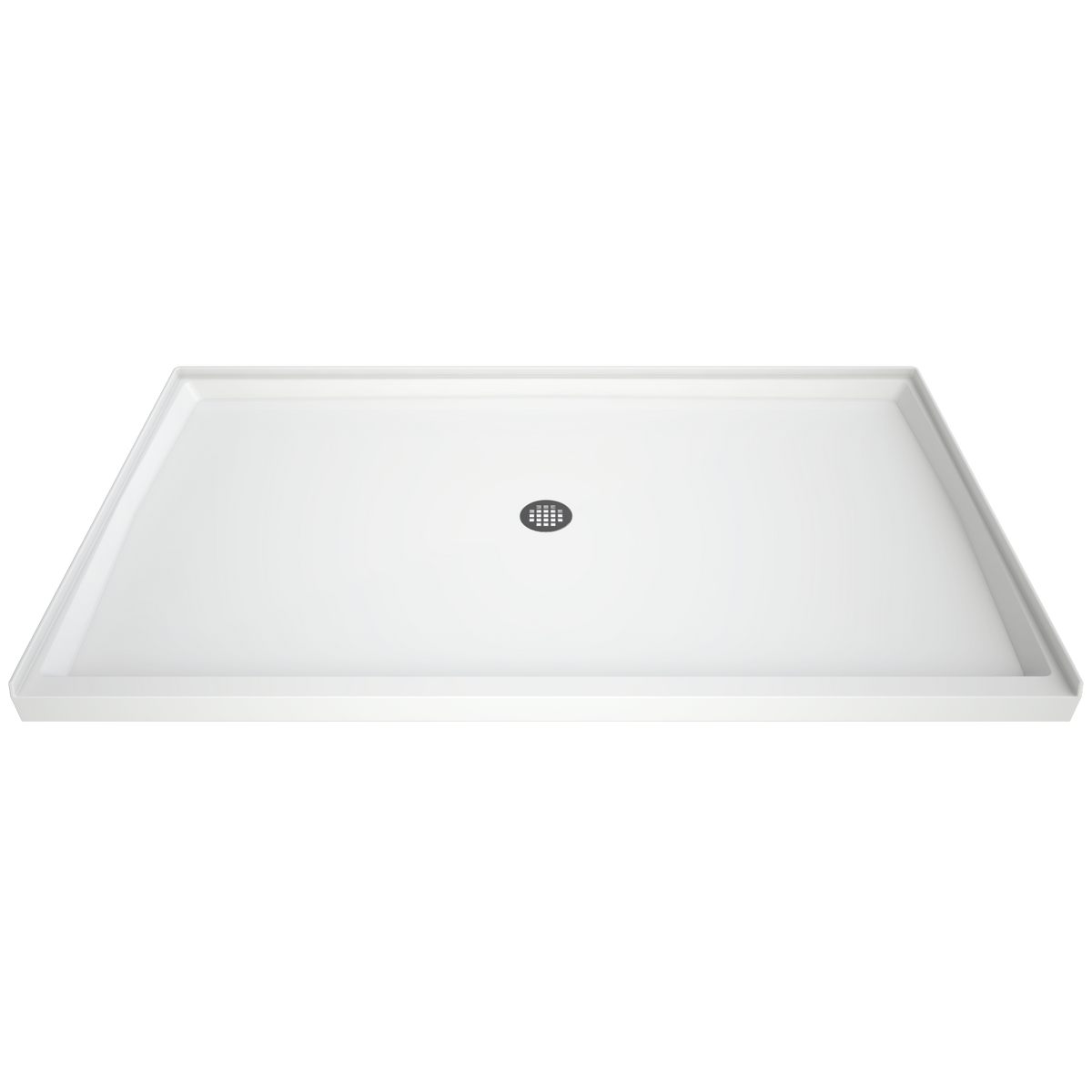 LuxShower 42 In Depth x 72 In Width Center Round Drain Low Threshold ...