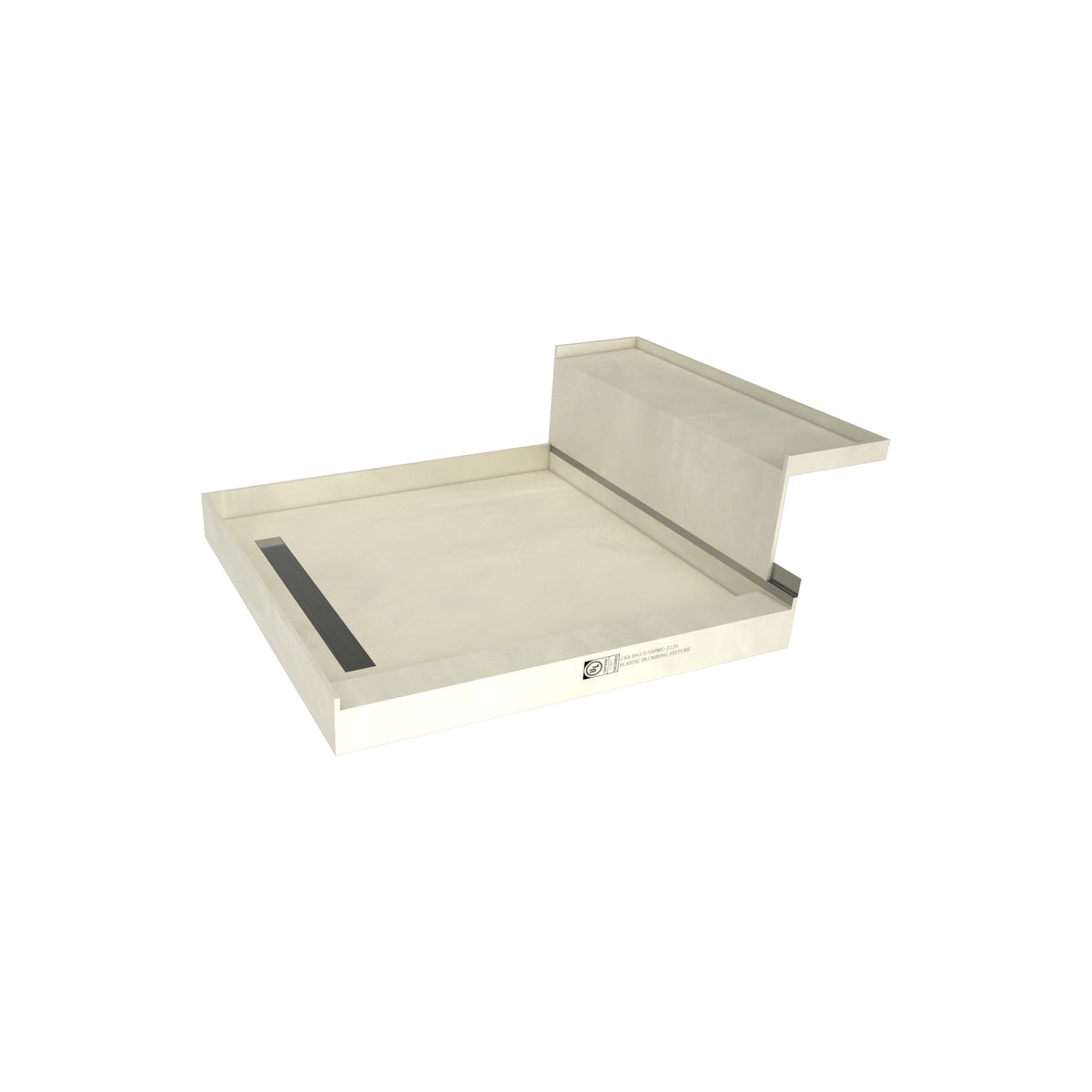 Base'N Bench® 48 In x 60 In Single Curb Shower Pan with Left Drain ...