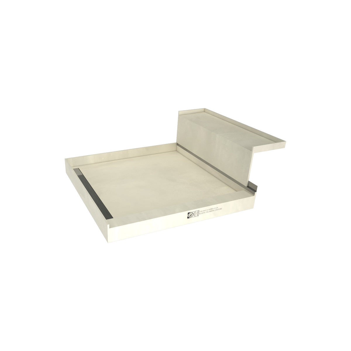 Base'N Bench® 48 In x 60 In Single Curb Shower Pan with Left Drain ...