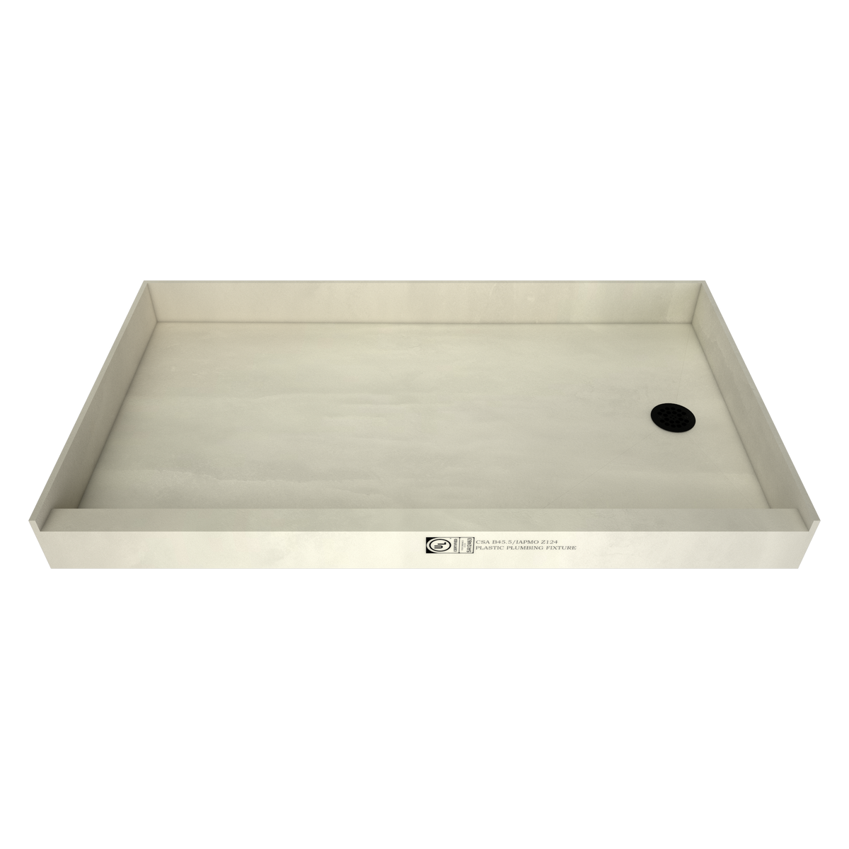 Redi Base® 30 In x 60 In Single Curb Shower Pan with Right Drain 13 In ...
