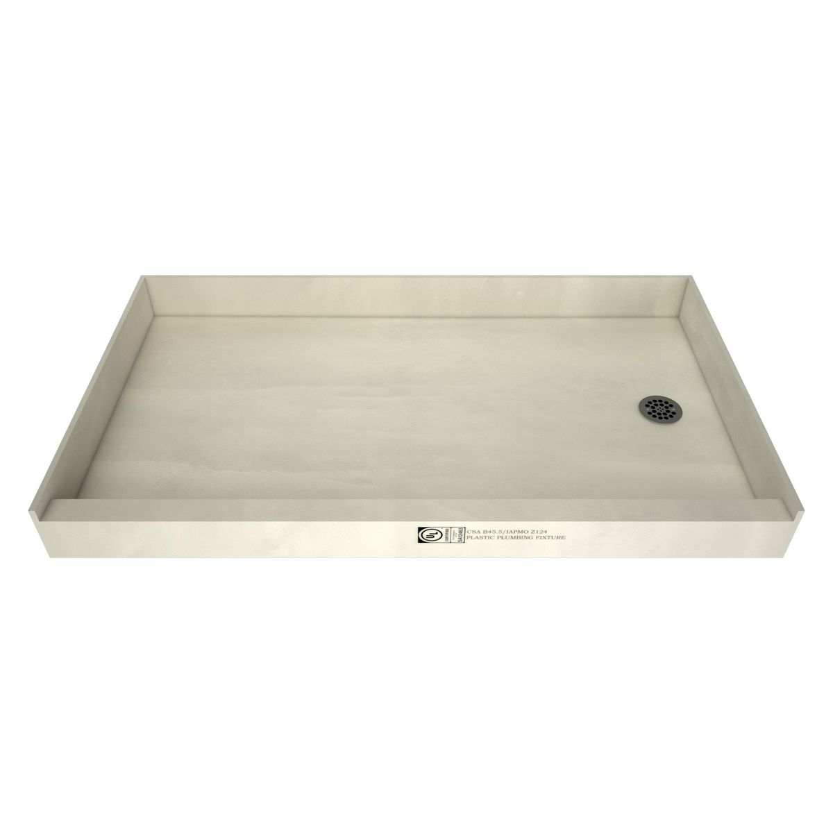 Redi Base® 32 In x 60 In Single Curb Shower Pan with Right Drain 15 In ...