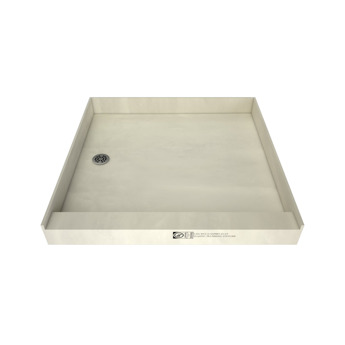 Redi Base® 48 In x 48 In Single Curb Shower Pan with Left Drain and ...