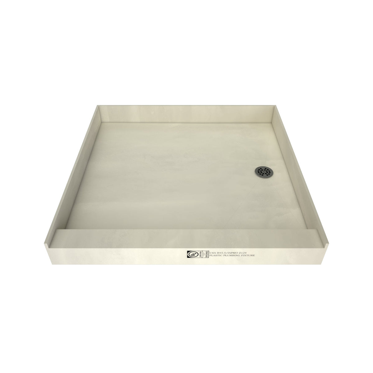 Redi Base® 48 In x 48 In Single Curb Shower Pan with Right Drain and ...