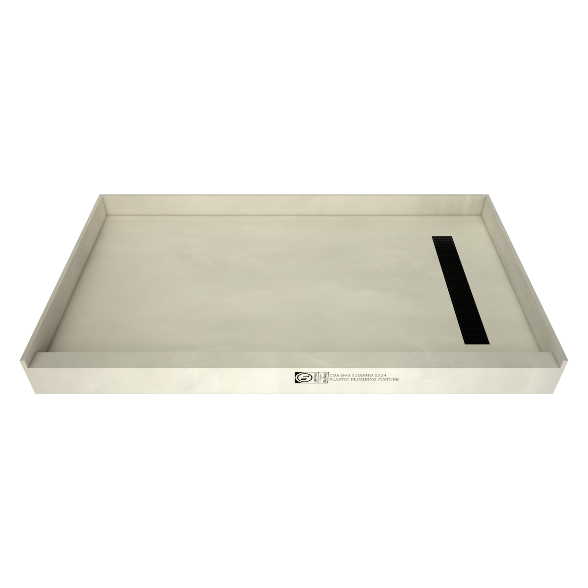 Redi Trench® 32 In x 60 In Single Curb Shower Pan with Right Drain and ...