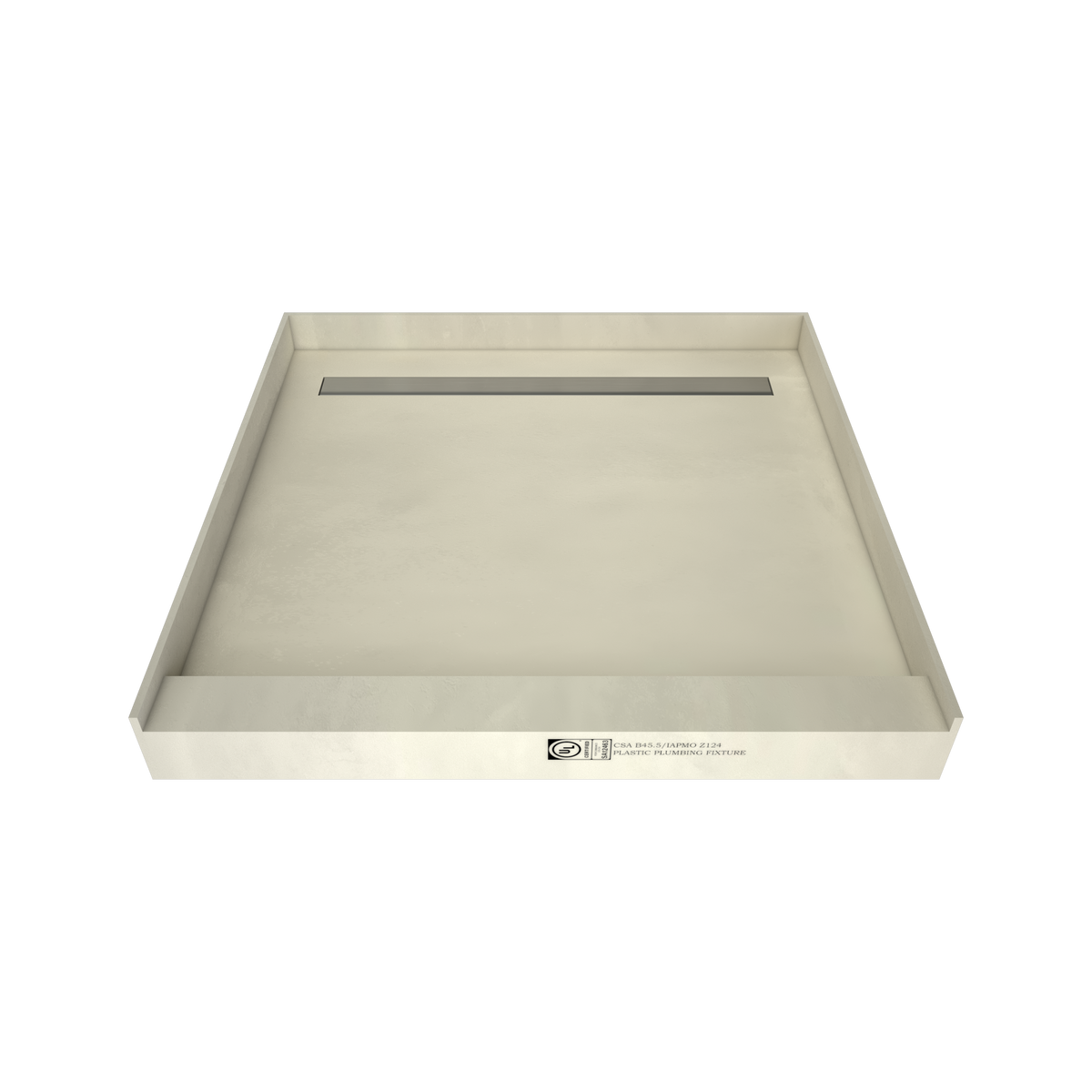 Redi Trench® 48 In x 48 In Single Curb Shower Pan with Back Drain and ...