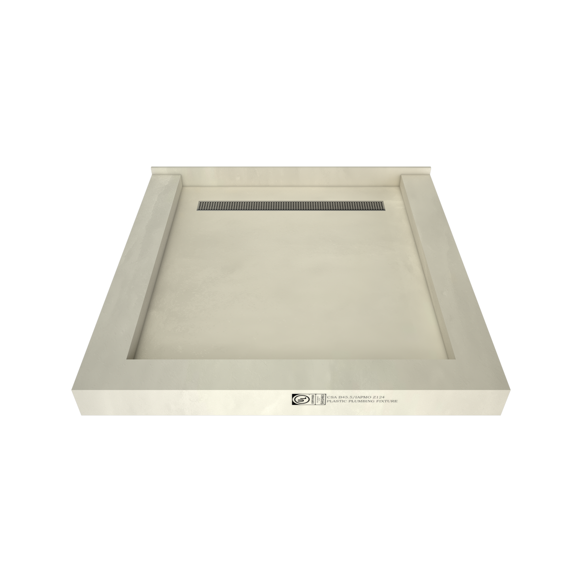 Redi Trench® 48 In x 48 In Triple Curb Shower Pan with Back Drain and ...