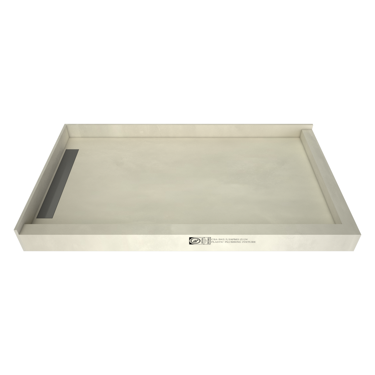 WonderFall Trench® 32 In x 48 In Right Dual Curb Corner Shower Pan with ...