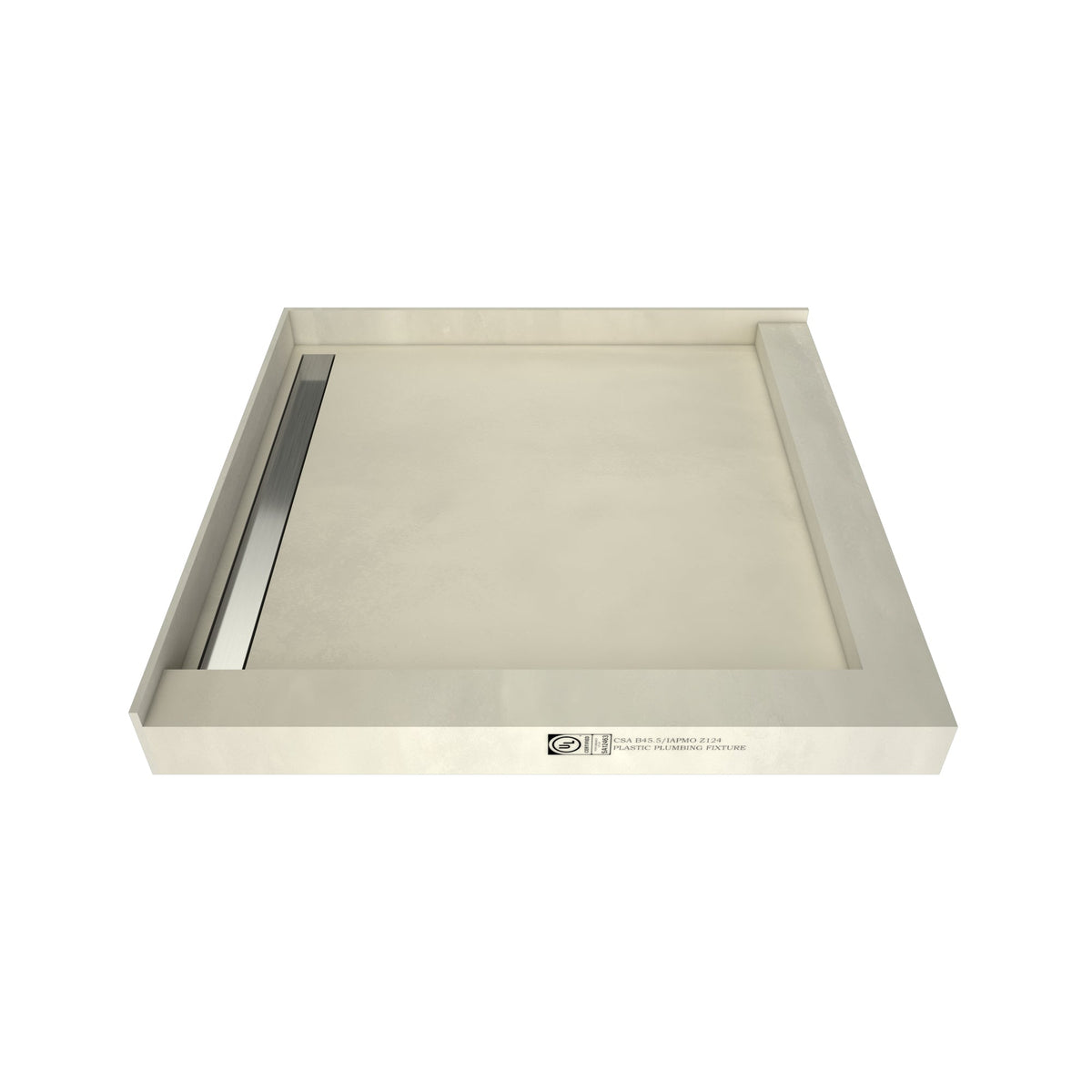 WonderFall Trench® 48 In x 48 In Right Dual Curb Corner Shower Pan with ...