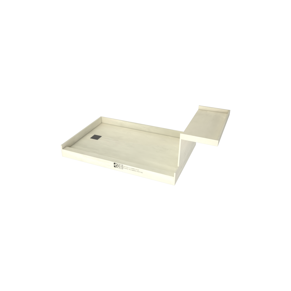 Base'N Bench® 32 In x 60 In Single Curb Tileable Shower Pan Base with ...