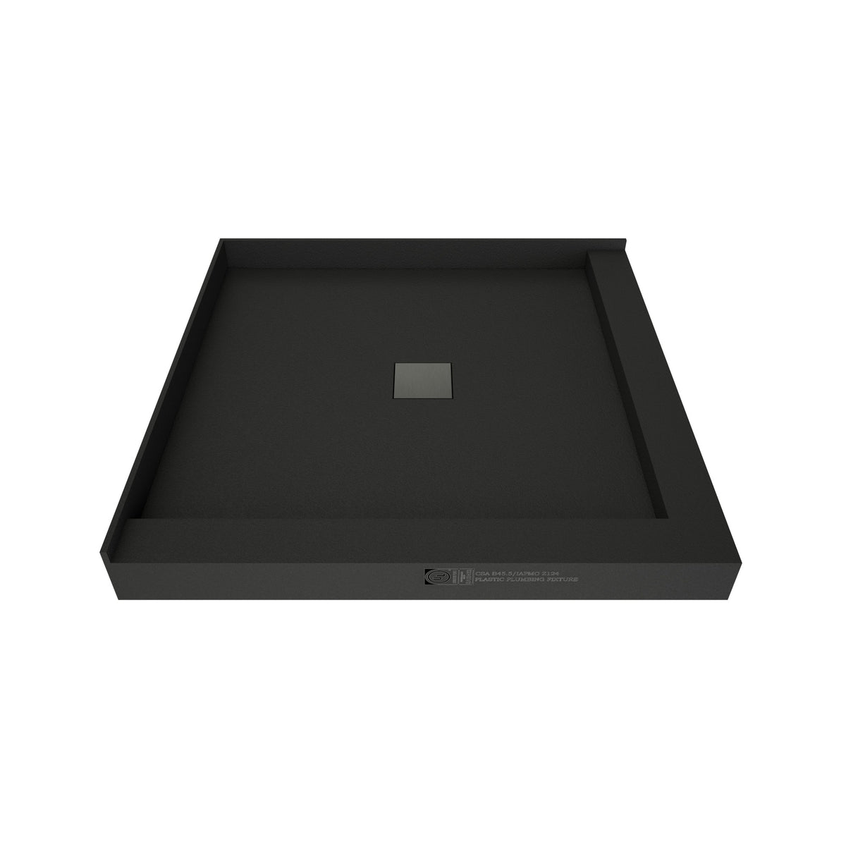 Wonder Drain Shower Pan, 48 x 48, Center Tileable Drain, Right Dual ...