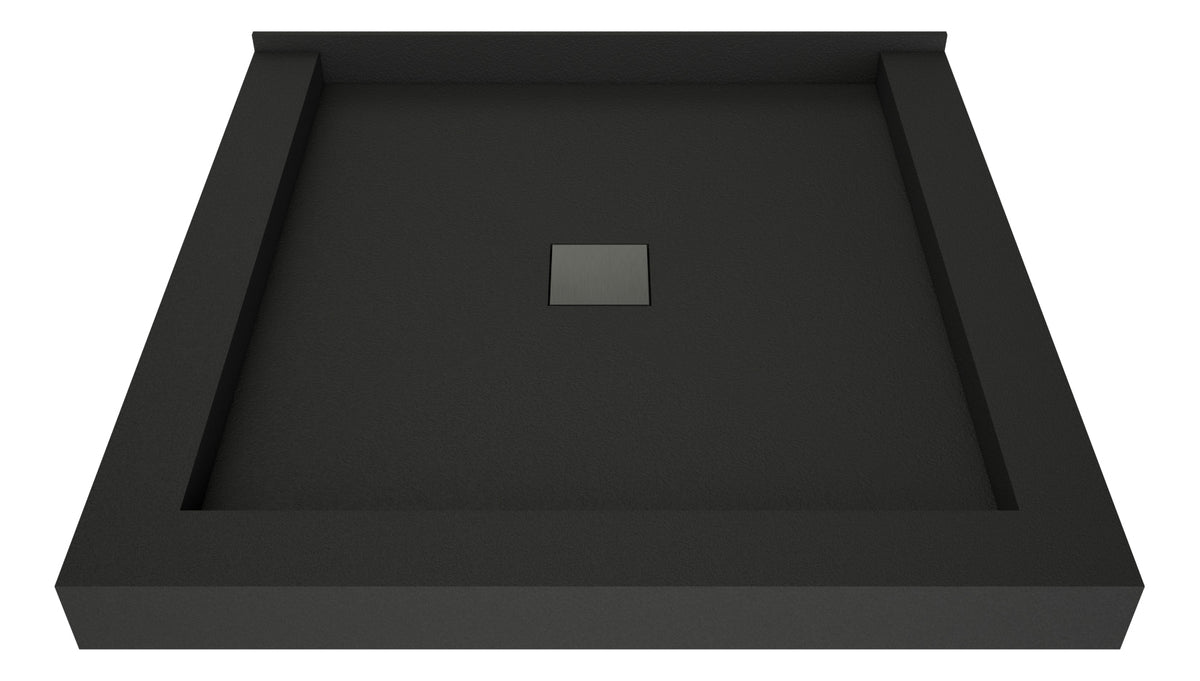 Wonder Drain 48 In x 48 In Triple Curb Shower Pan with Center Drain and ...