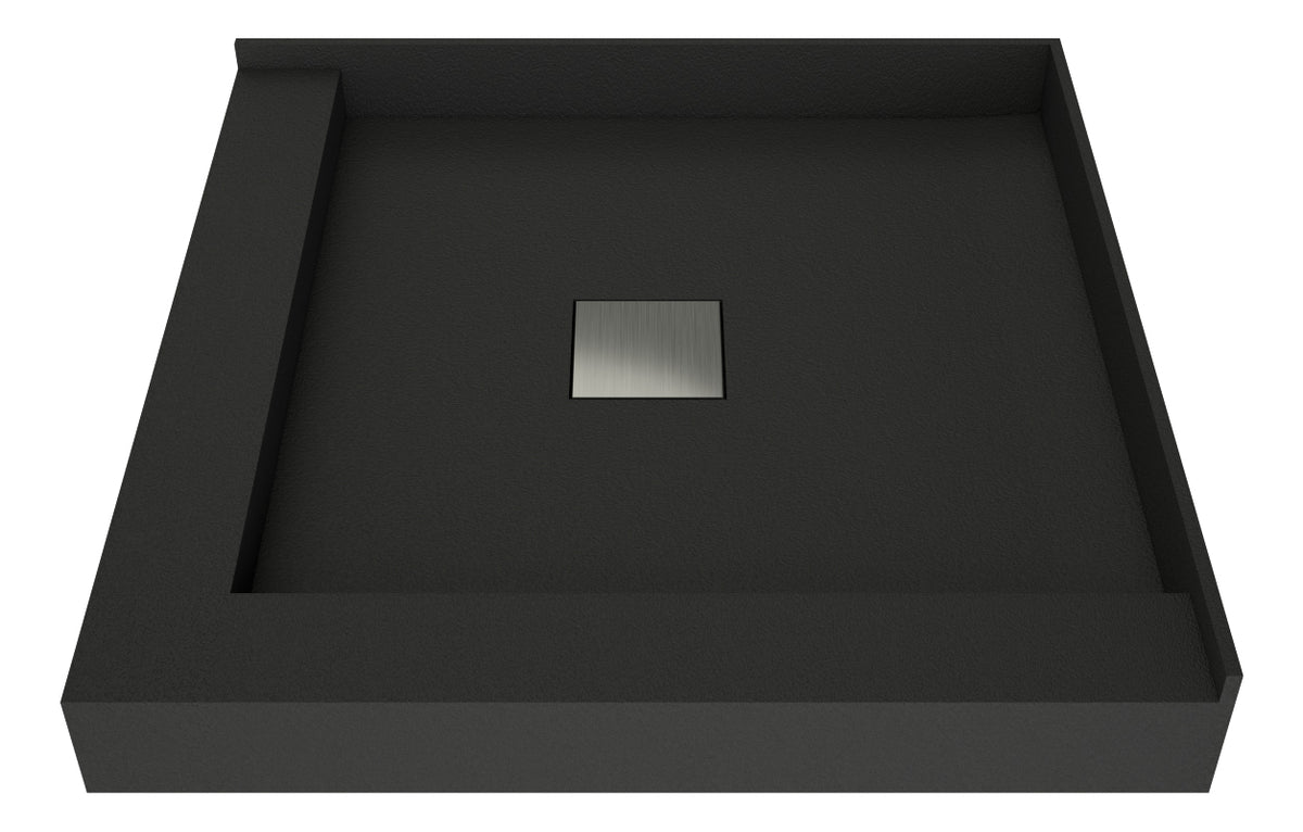 Wonder Drain 36 In x 36 In Left Dual Curb Corner Shower Pan with Center ...