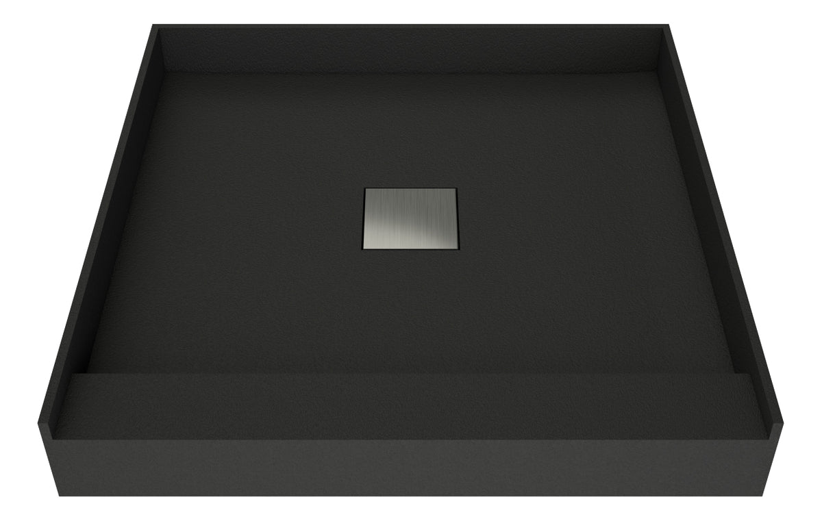 Wonder Drain 42 In x 42 In Single Curb Shower Pan with Center Drain and ...