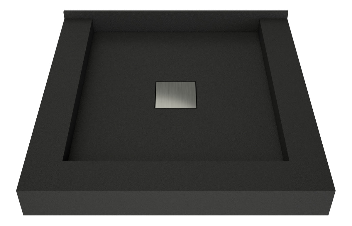 Wonder Drain 42 In x 42 In Triple Curb Shower Pan with Center Drain and ...