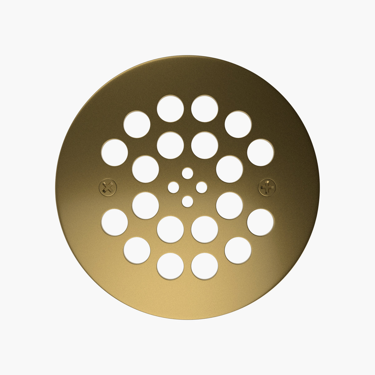 Redi Drain® Brushed Gold Round Drain Plate, 4¼″ diameter — Tile Redi