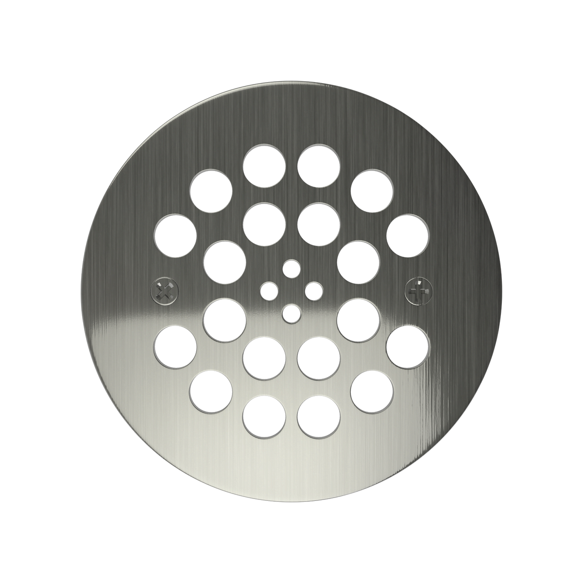 Redi Drain® Brushed Nickel Round Drain Plate, 4¼″ diameter — Tile Redi