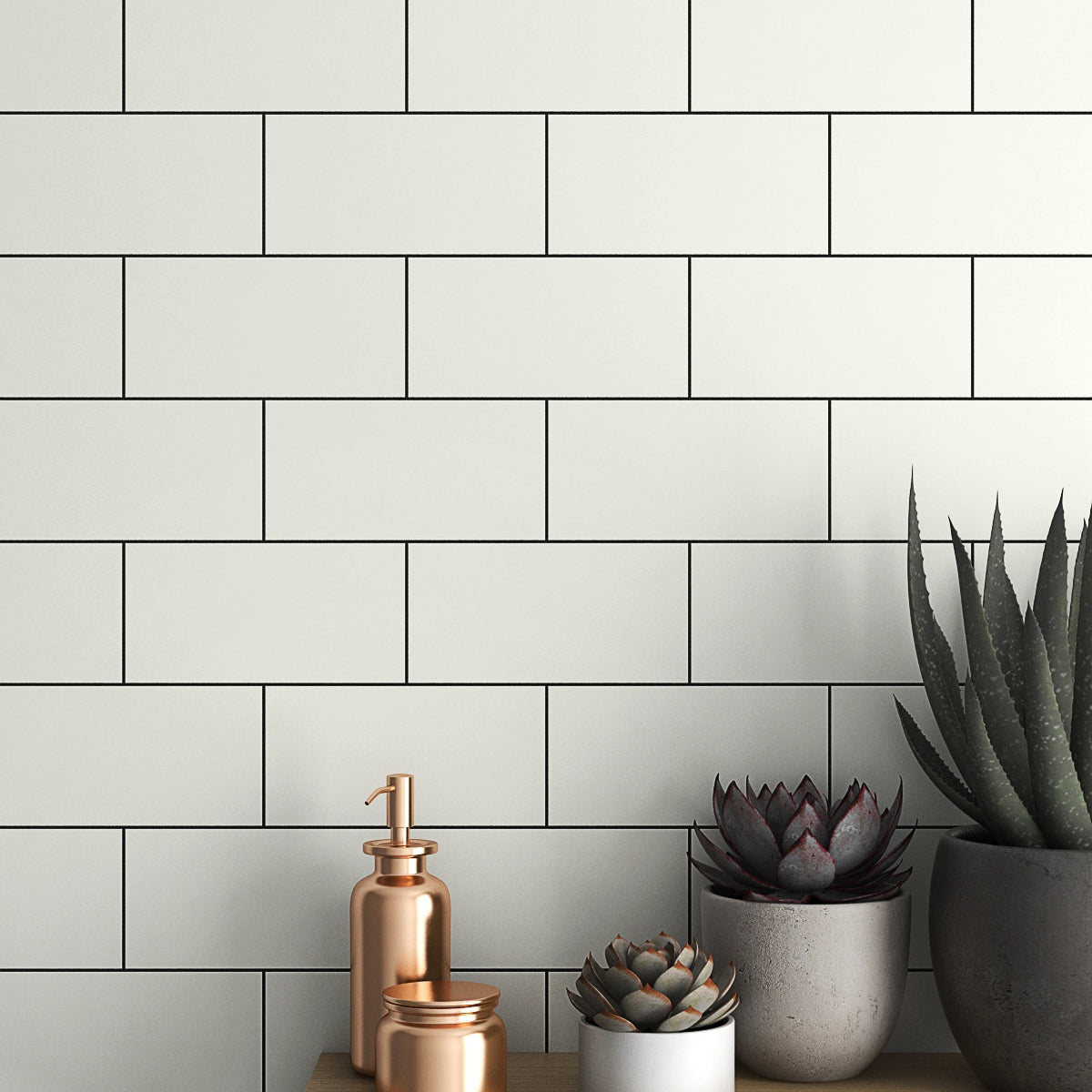 Tone Collection Glossy 3 In x 6 In Solid Color Ceramic Field Wall Tile ...