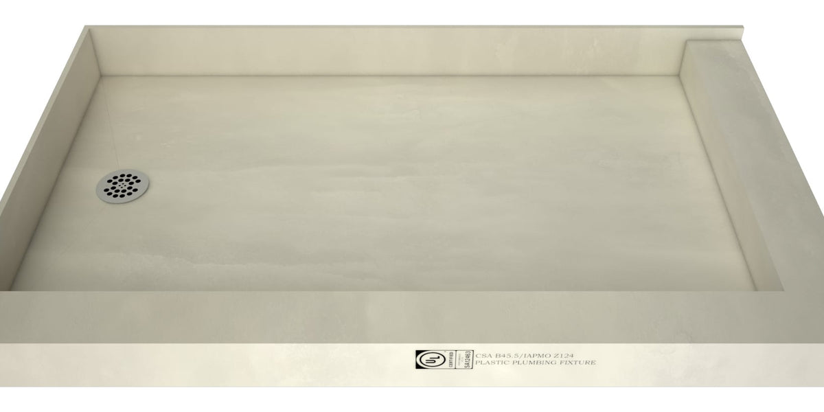 Redi Base® 37 In x 60 In Right Dual Curb Corner Shower Pan with Left ...