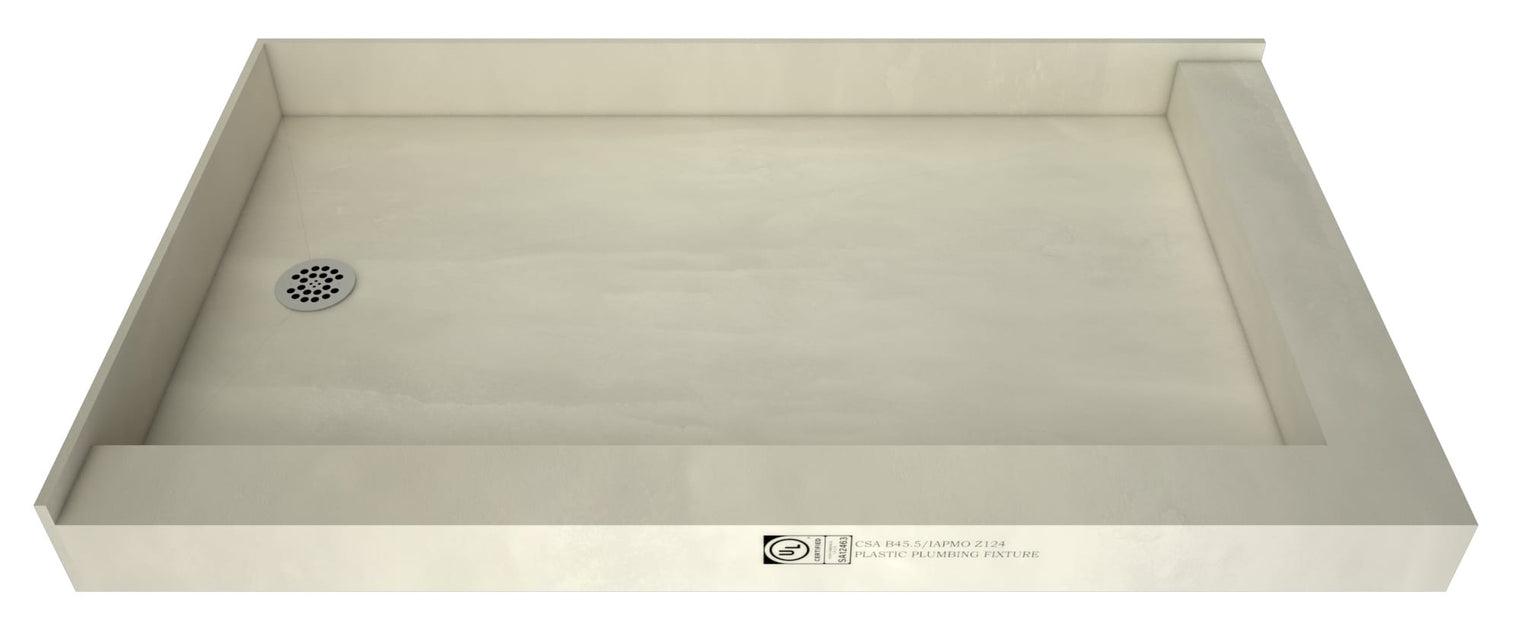 Redi Base® 37 In x 60 In Right Dual Curb Corner Shower Pan with Left ...
