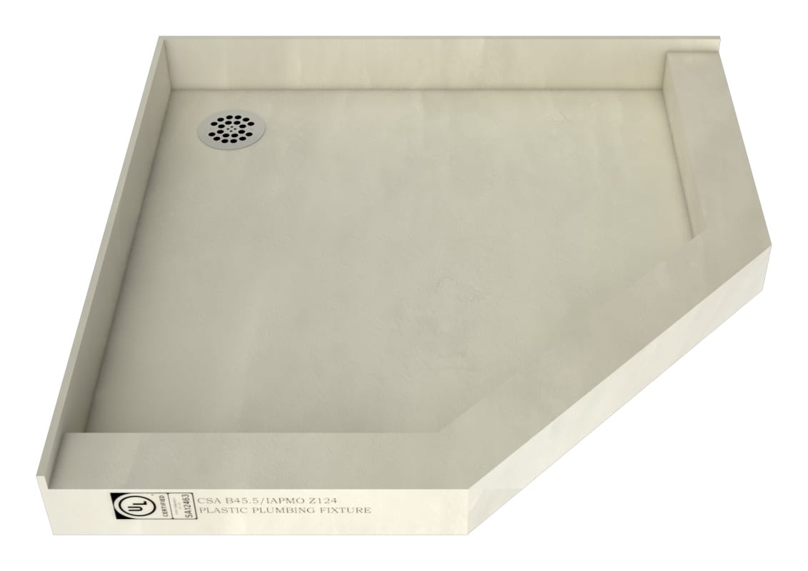 Redi Neo® 36 In x 36 In Triple Curb Shower Pan with Back Drain and ...