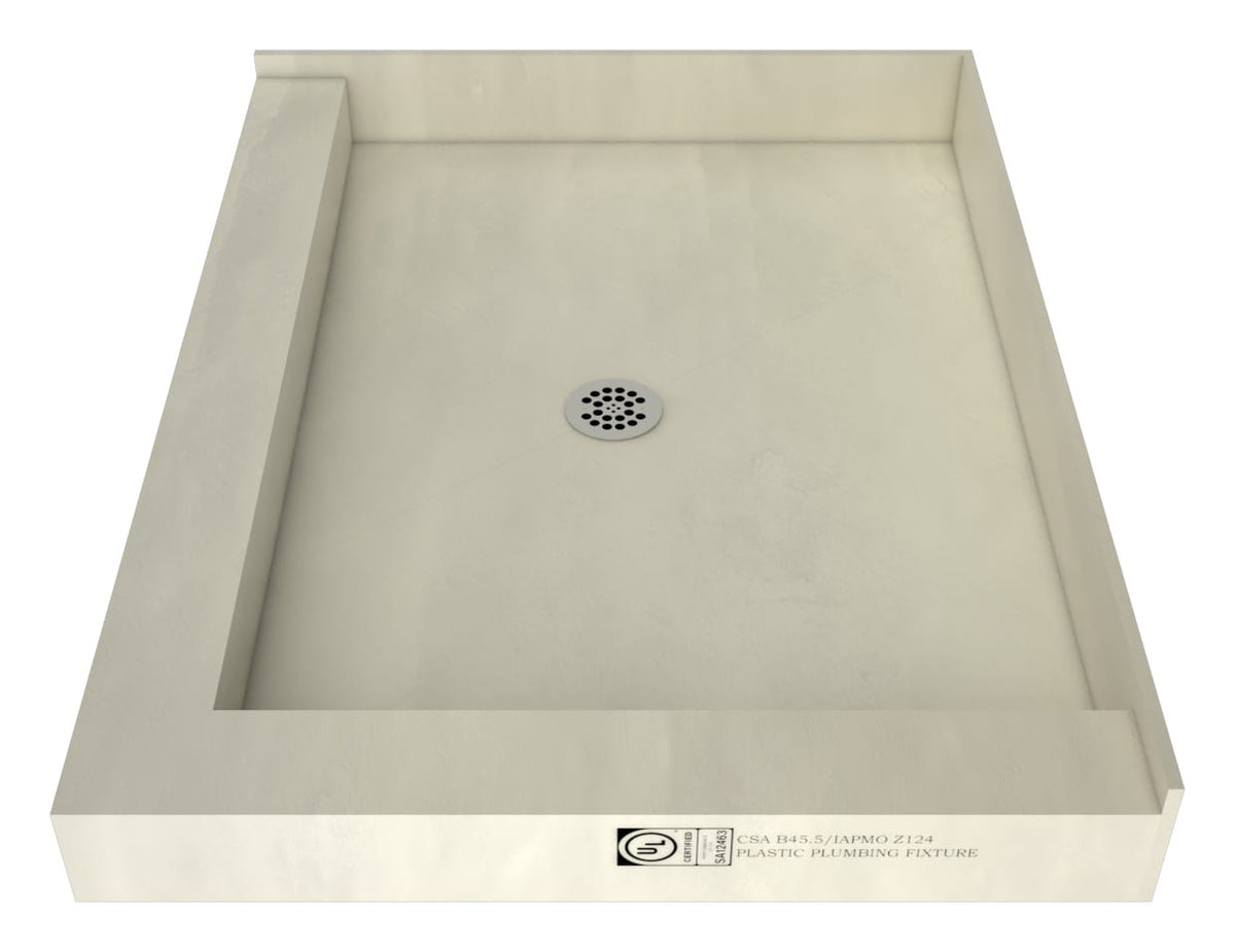 Redi Base® 42 In x 36 In Left Dual Curb Corner Shower Pan with Center ...