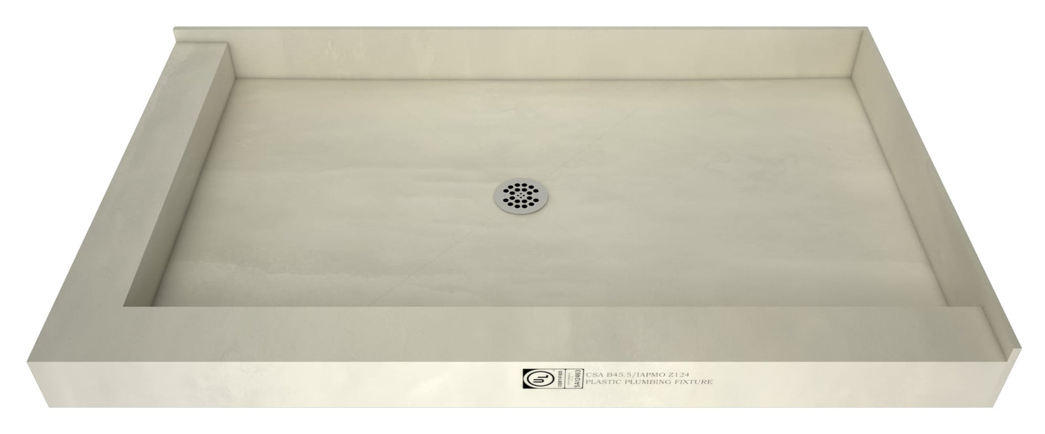 Redi Base® 36 In x 42 In Left Dual Curb Corner Shower Pan with Center ...