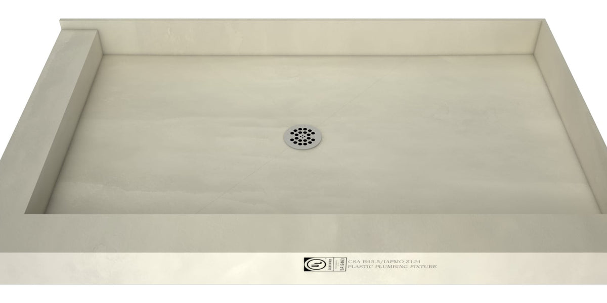 Redi Base® 30 In x 48 In Left Dual Curb Corner Shower Pan with Center ...