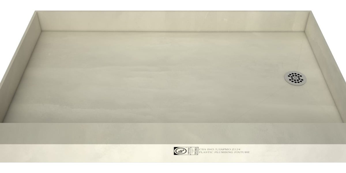 Redi Base® 36 In x 72 In Single Curb Shower Pan with Right Drain and ...