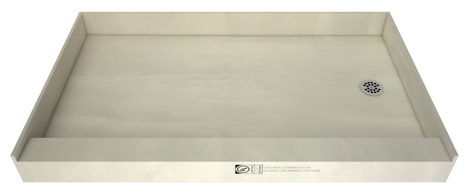 Redi Base® 42 In x 48 In Single Curb Shower Pan with Right Drain and ...