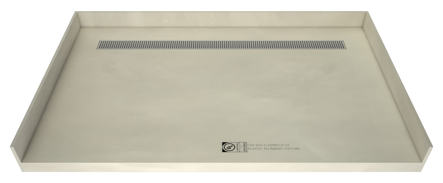 Redi Trench® 47 In x 60 In Barrier Free Shower Pan with Back Drain and ...