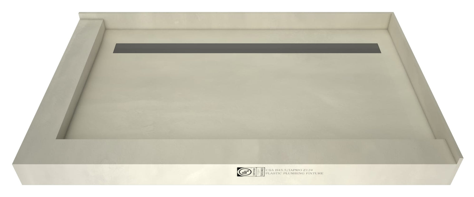 Redi Trench® 34 In x 48 In Left Dual Curb Corner Shower Pan with Back ...