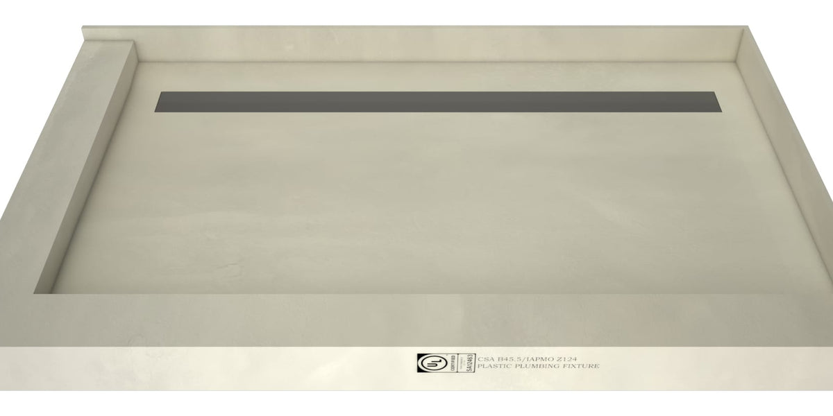 Redi Trench® 48 In x 72 In Left Dual Curb Corner Shower Pan with Back ...