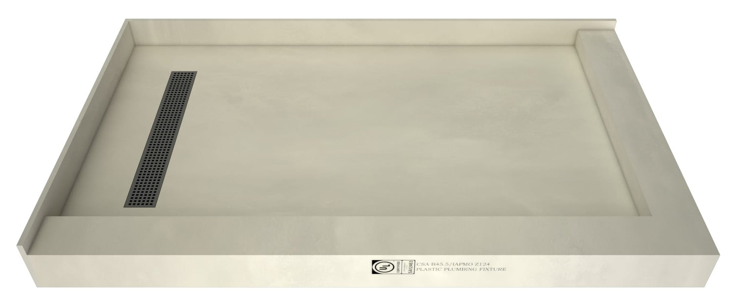 Redi Trench® 48 In x 60 In Right Dual Curb Corner Shower Pan with Left ...