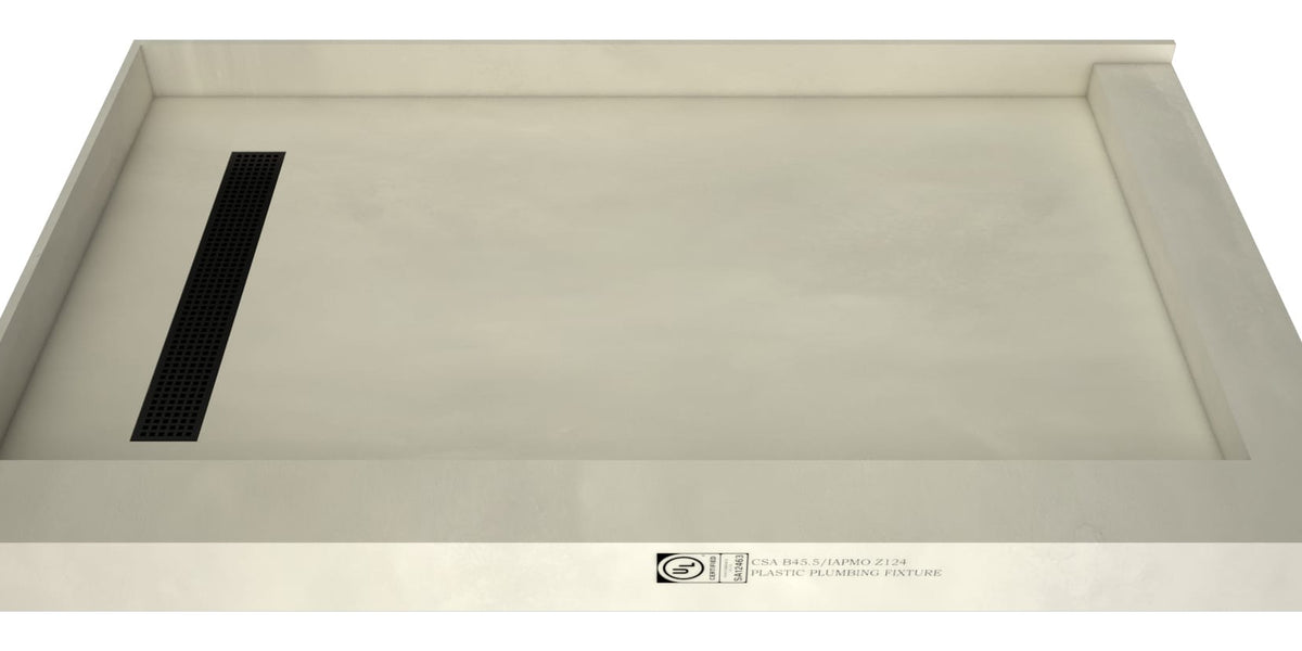 Redi Trench® 48 In x 72 In Right Dual Curb Corner Shower Pan with Left ...