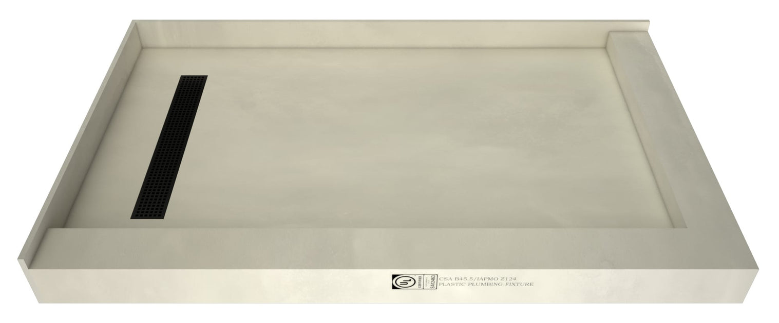 Redi Trench® 42 In x 60 In Right Dual Curb Corner Shower Pan with Left ...