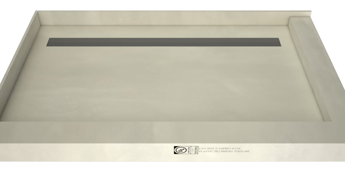 Redi Trench® 48 In x 72 In Right Dual Curb Corner Shower Pan with Back ...