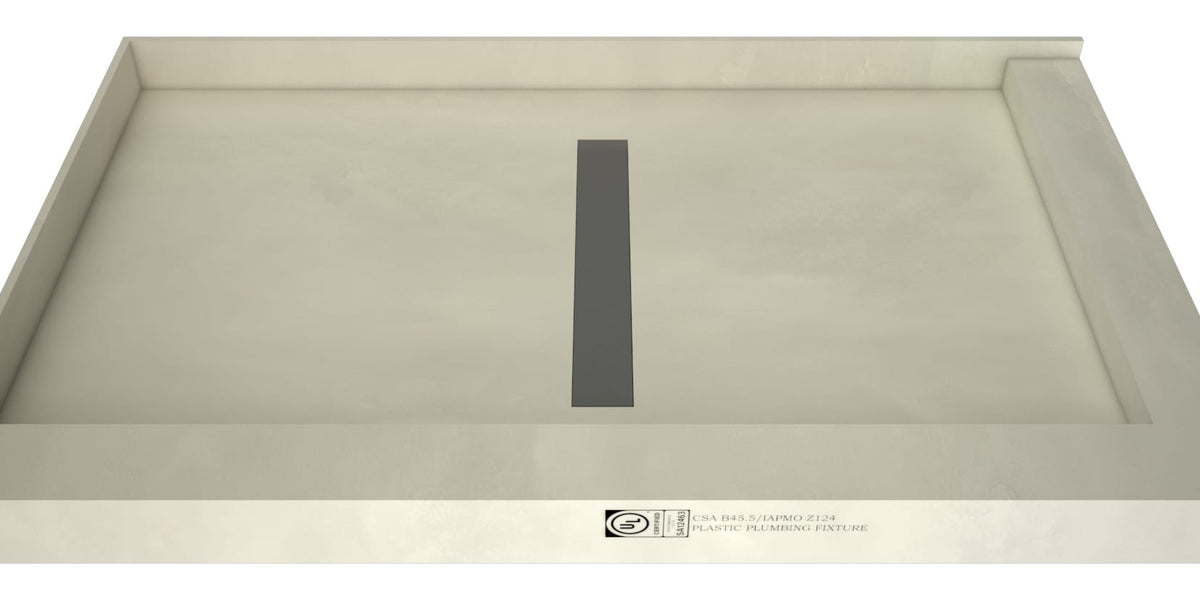 Redi Trench 34 In x 60 In Dual Right Threshold Shower Base with Center ...