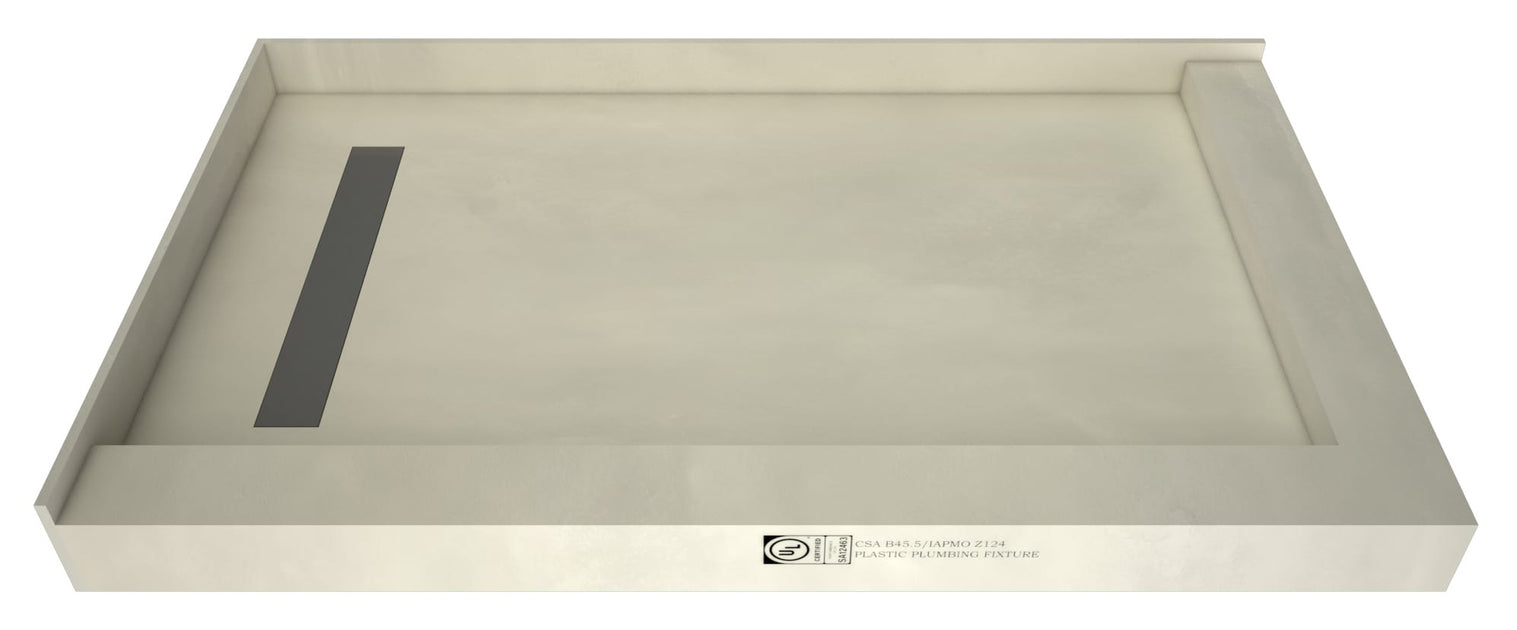 Redi Trench® 36 In x 42 In Right Dual Curb Corner Shower Pan with Left ...