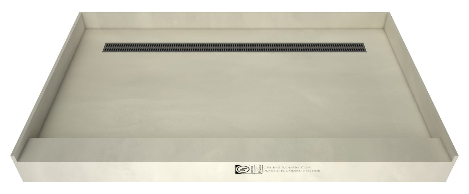 Redi Trench® 48 In x 72 In Single Curb Shower Pan with Back Drain and ...