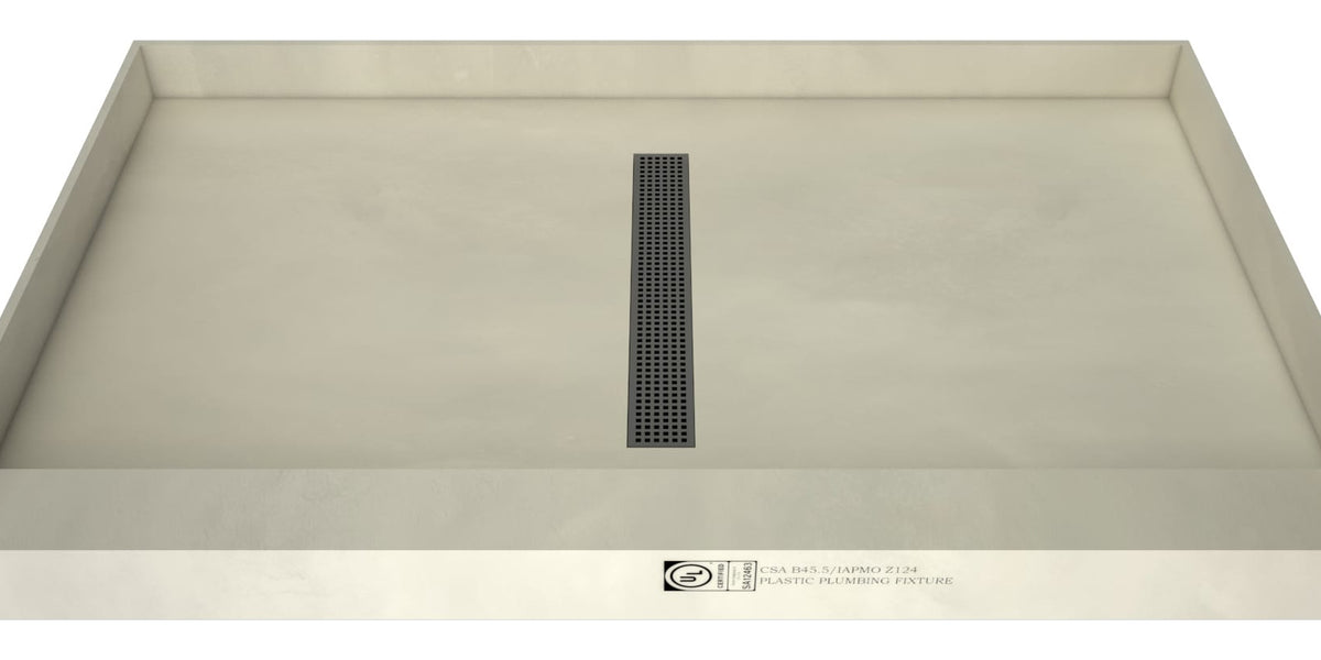 Redi Trench 34 In x 60 In Single Threshold Shower Base with Center ...