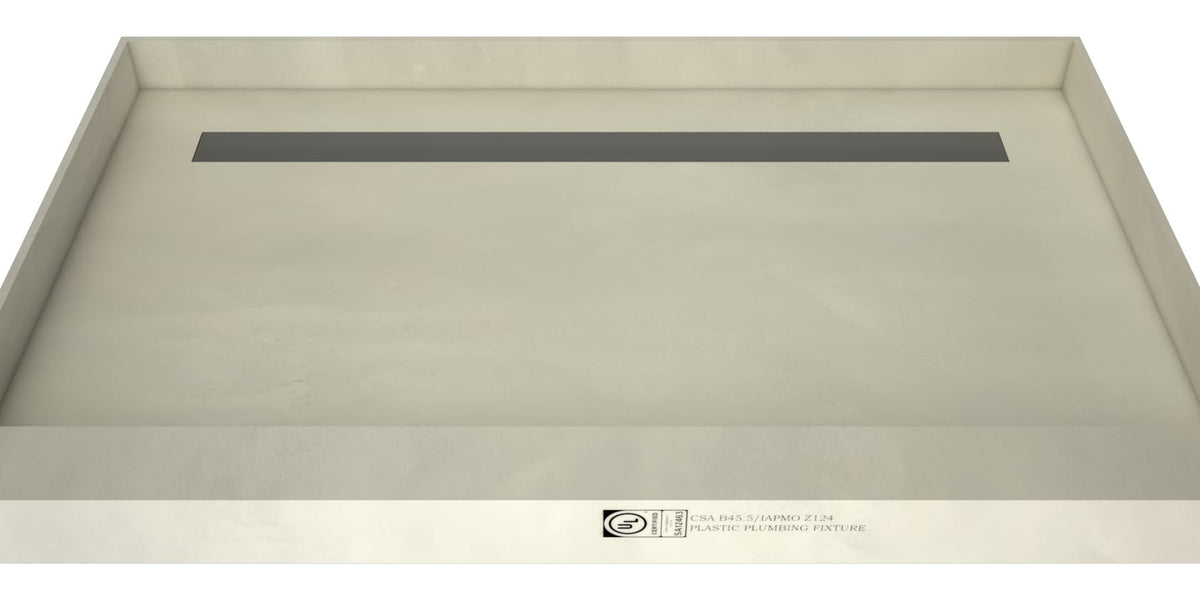 Redi Trench® 48 In x 72 In Single Curb Shower Pan with Back Drain and ...