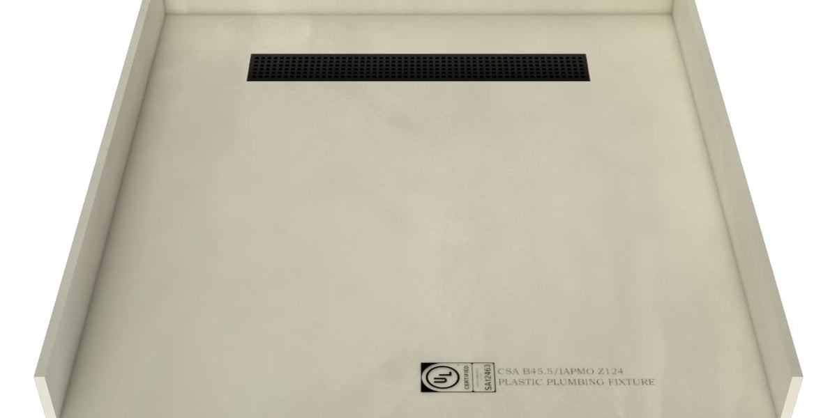 Redi Trench® 47 In x 48 In Barrier Free Shower Pan with Back Drain and ...