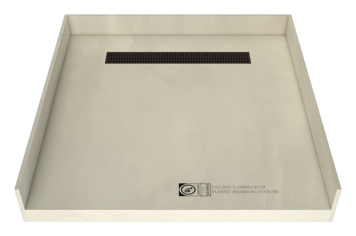 Redi Trench® 47 In x 48 In Barrier Free Shower Pan with Back Drain and ...